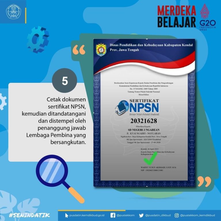 Cara Mendapatkan Sertifikat NPSN