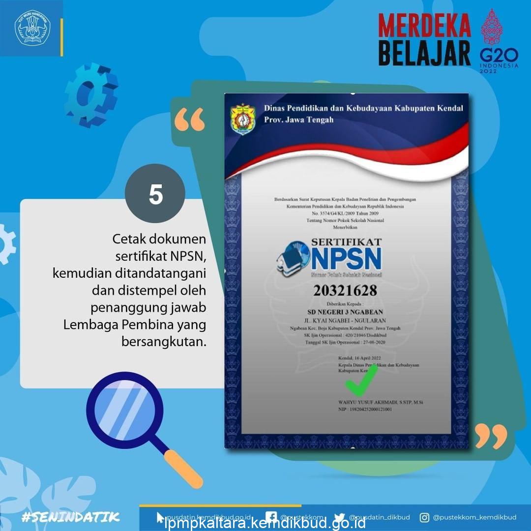 Cara Mendapatkan Sertifikat NPSN